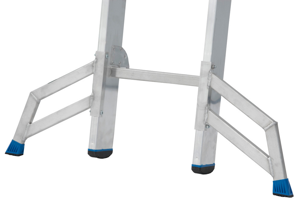 Scala multiuso in alluminio, con 2 ruote da parete, 3 x 12 pioli