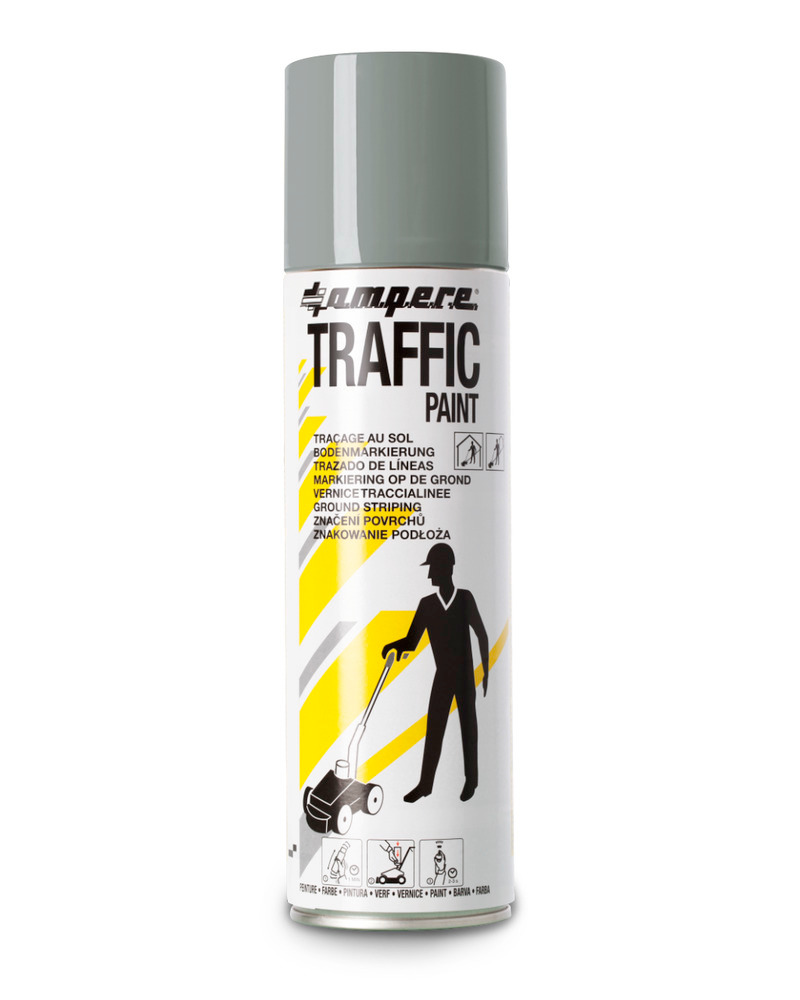 Floor marking paint TRAFFIC, grey, 1 box with 12 x 500ml cans = 1 Pack