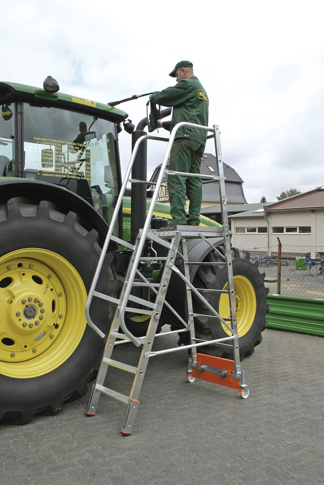 Podestleiter Vario kompakt, Aluminium, mit Plattform, 7 Stufen