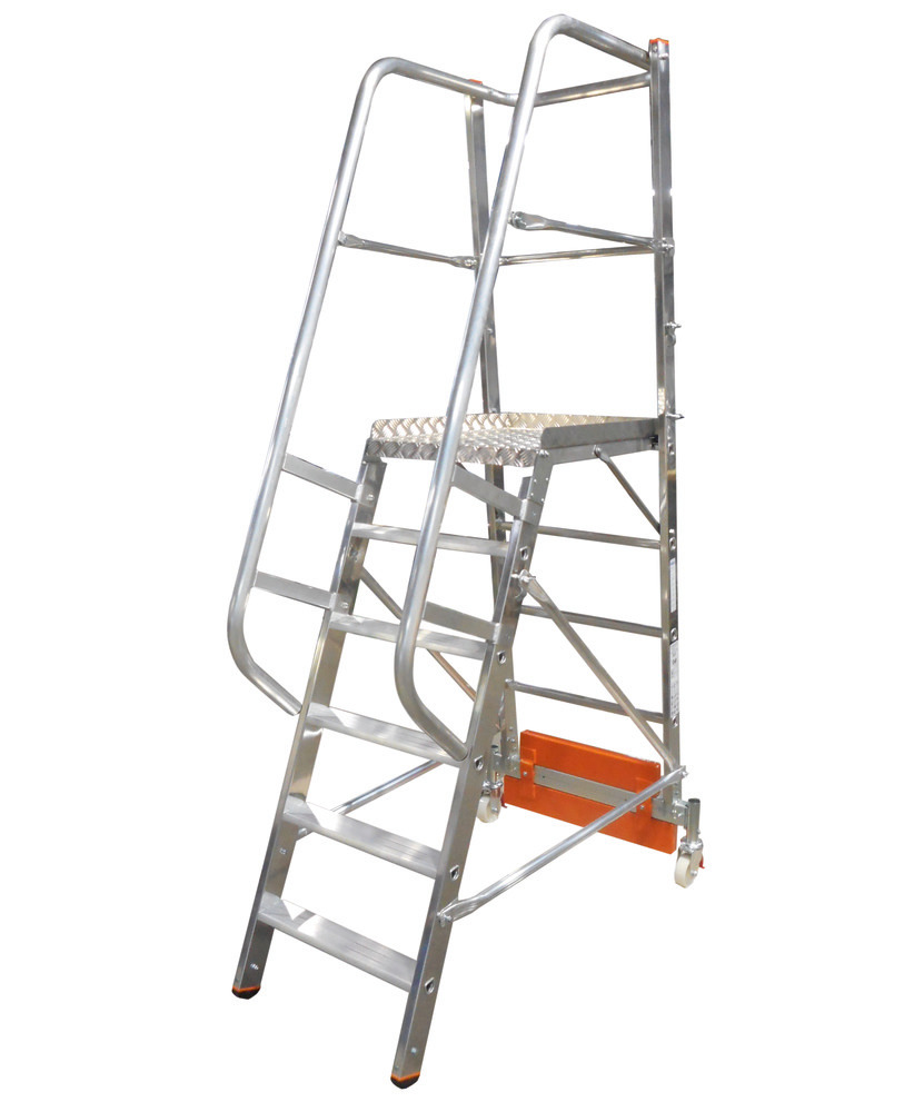 Scala compatta Vario, in alluminio con piattaforma, 6 gradini