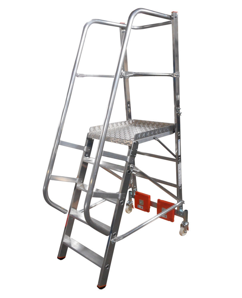 Scala compatta Vario, in alluminio con piattaforma, 5 gradini