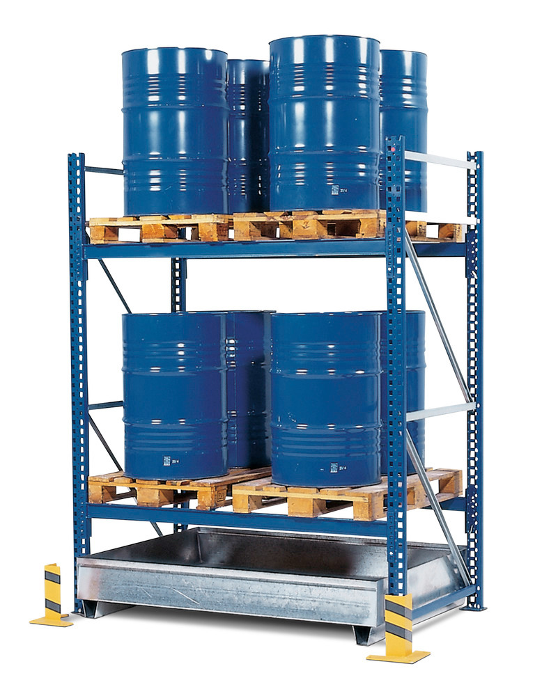 Pallet Rack Spill Containment Sump - 96" Bay - Galvanized Steel ...
