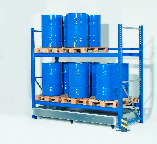 Pallet Rack Spill Containment Sump - 108" Bay - Galvanized Steel ...