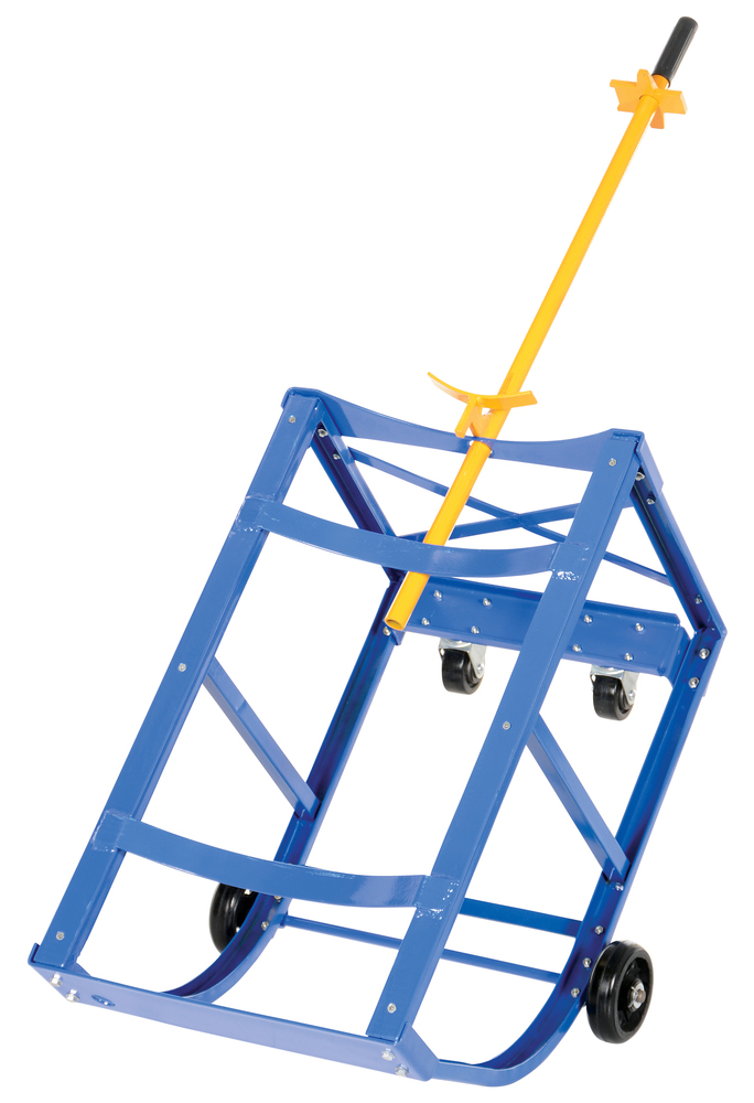 Rotating Drum Cart - Poly - 800 lbs Capacity - Steel Construction - Blue