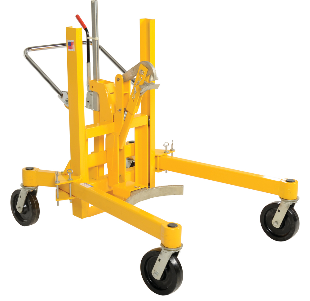 Drum Transporter - Hand Ratchet-Lift Mechanism - 880 lbs - Steel Jaw ...