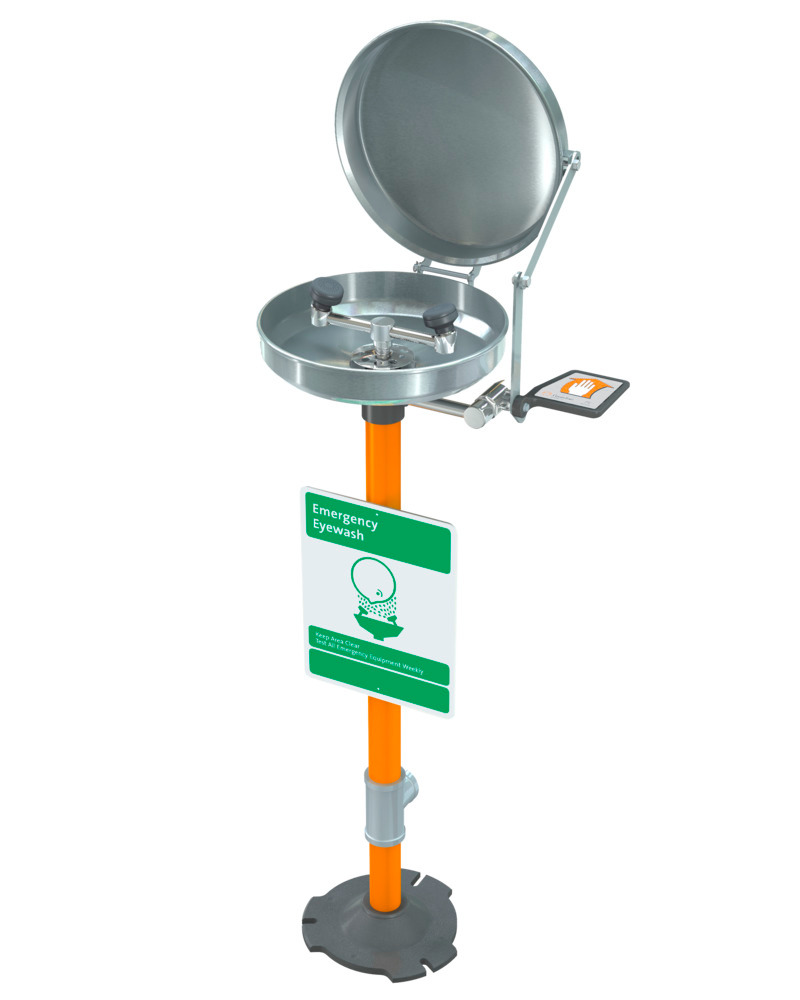 Eye Wash - Pedestal Mounted - 2 Spray Heads - Stainless Steel Bowl and ...