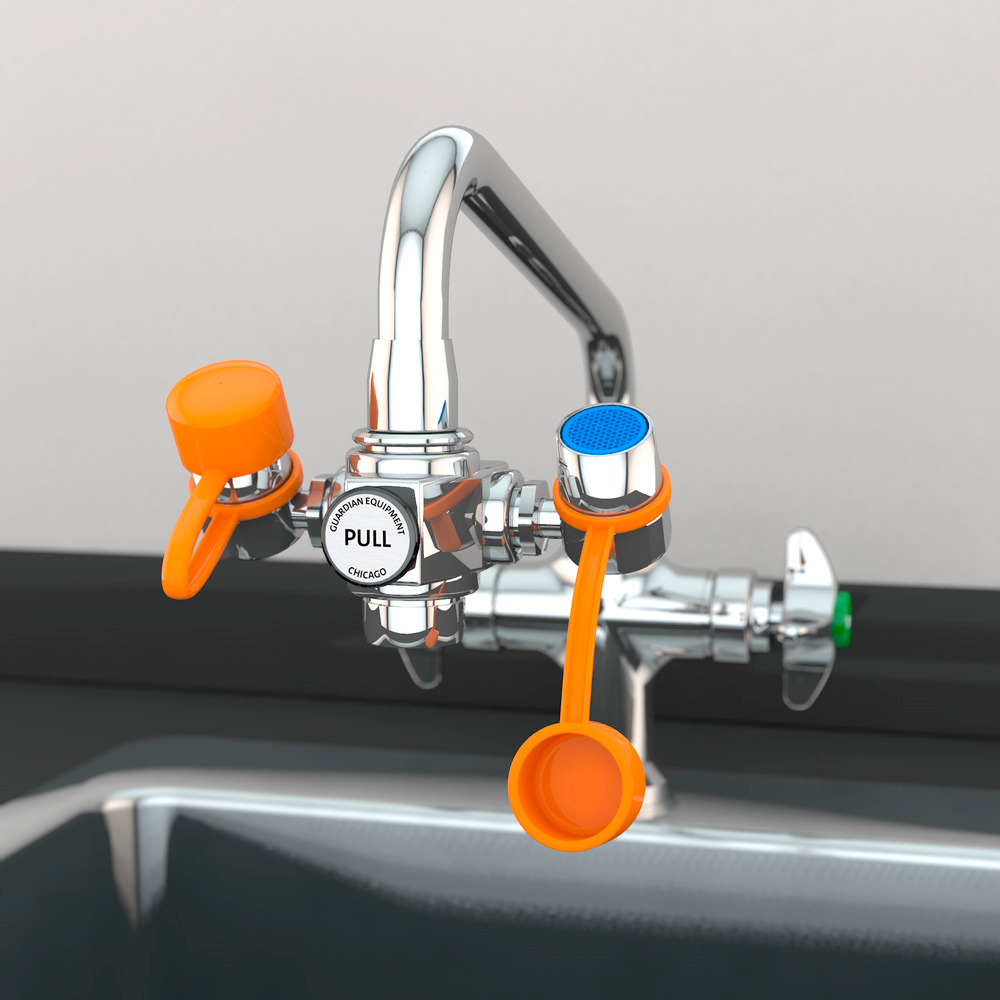 Eye Wash Station - Mounted Faucet - 3" Outlet Head - Chromed Spray ...