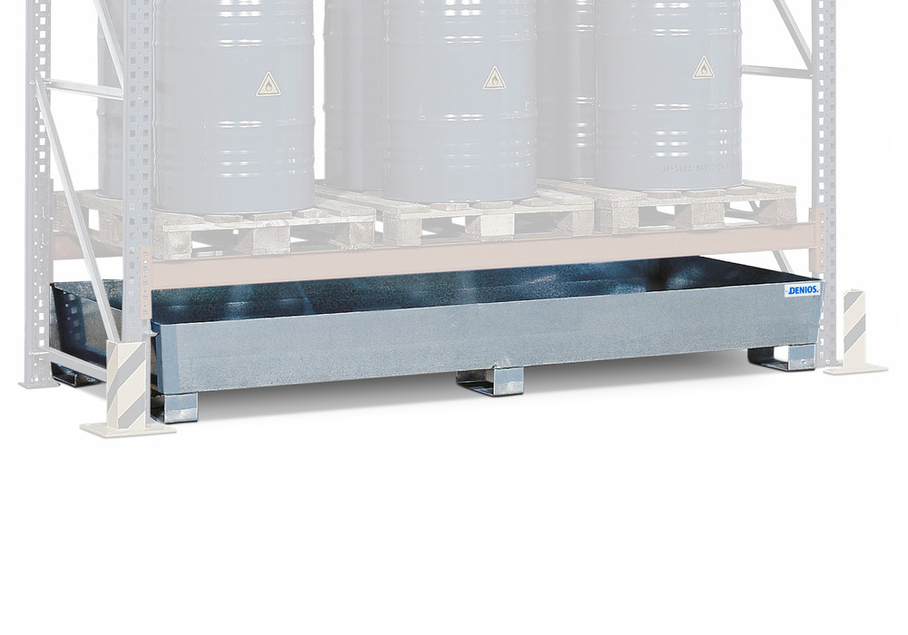 Pallet Rack Spill Containment Sump - 108" Bay - Galvanized Steel ...