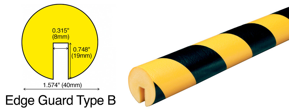 Protective Bumper Guards - Style B - Black/Yellow - Polyurethane Foam ...
