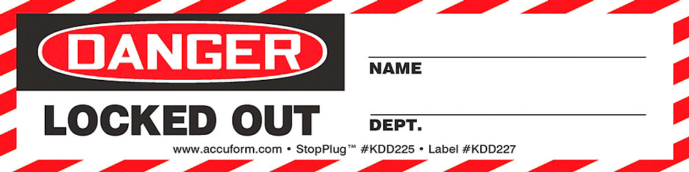StopPlug™ Labels 110 VAC Plug Lockout - OSHA danger header - Bright Red ...