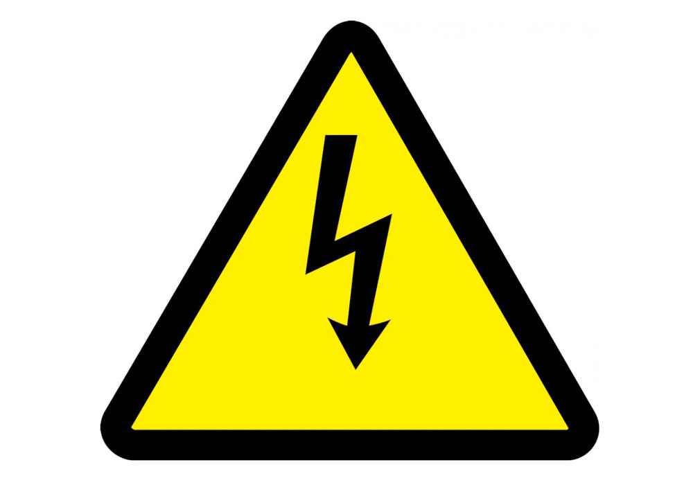 ISO Warning Safety Sign: Electric Voltage Hazard (2011) - Plastic - 12"
