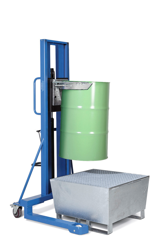 Fassheber Servo, Fassklammer, 200-l-Stahlfässer, Fahrwerk breit ...