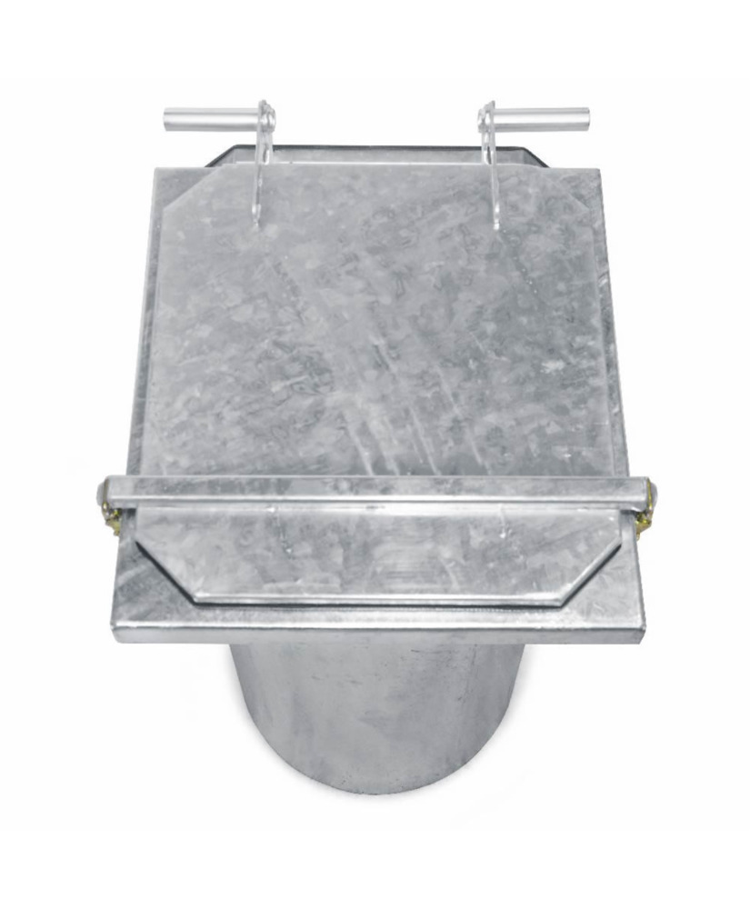 Solid waste container, galvanized, with wheels, 200 litre capacity