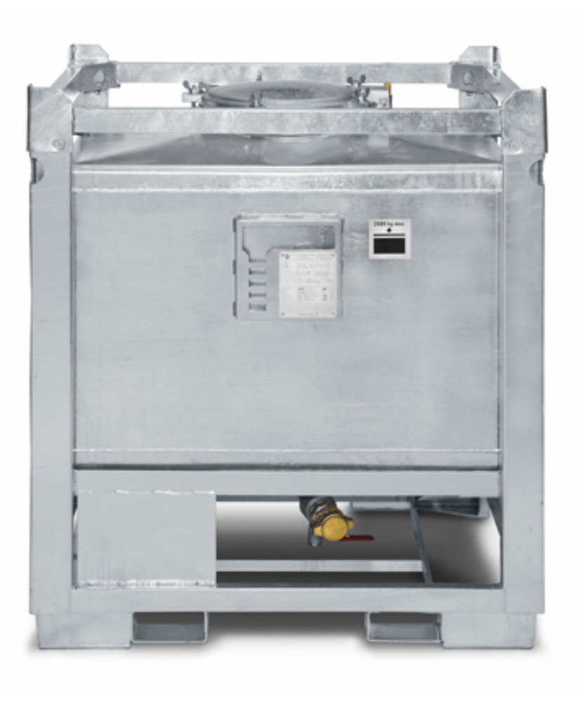 ASF container with bottom drain, 445 litre volume, hot dip galvanised