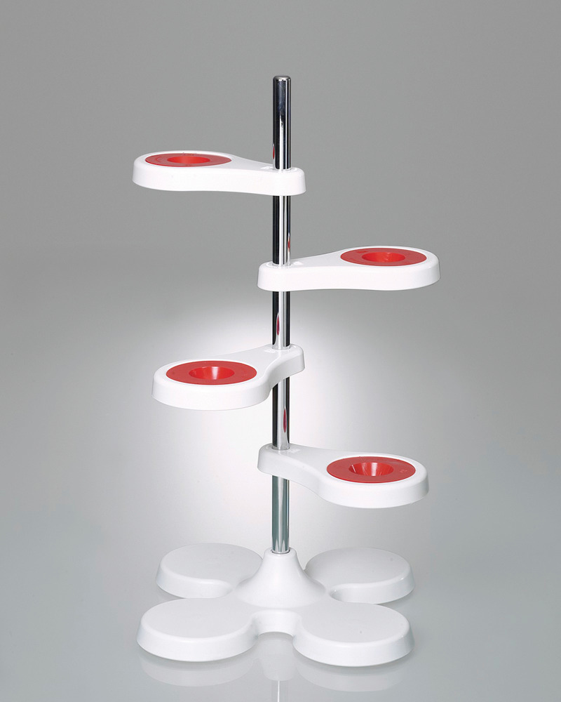 Funnel stand with four funnel holders, for funnels Ø 1.6 - 7.1 inch