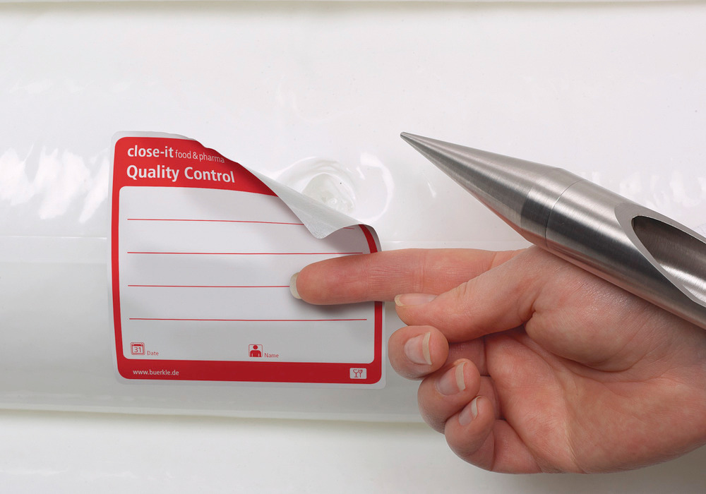 close-it food & pharma control seal, 95x95 mm, red