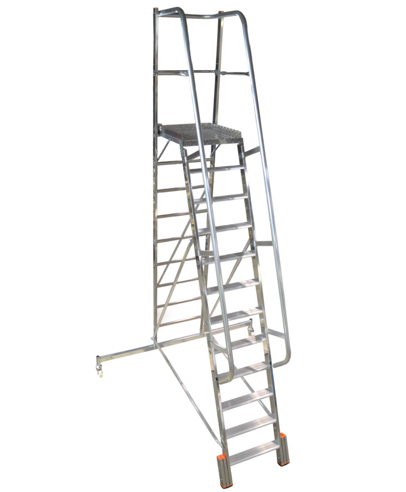 Plattformsstege Vario kompakt, aluminium med stor plattform, 12 steg ...