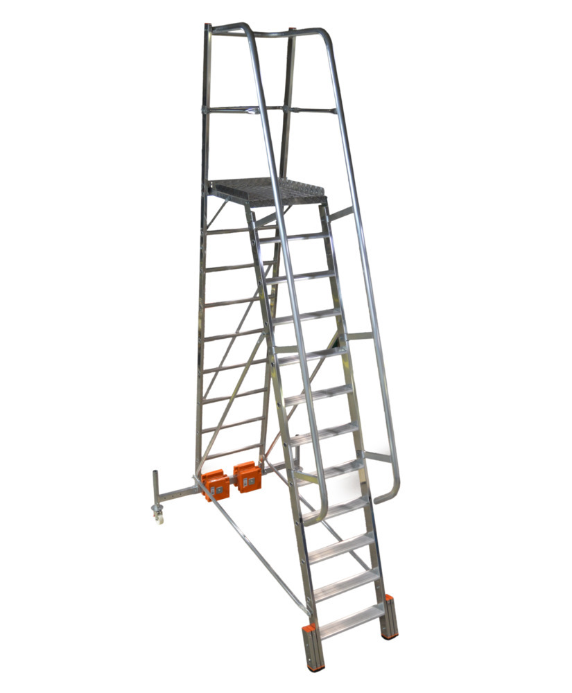 Plattformsstege Vario kompakt, aluminium med plattform, 12 steg