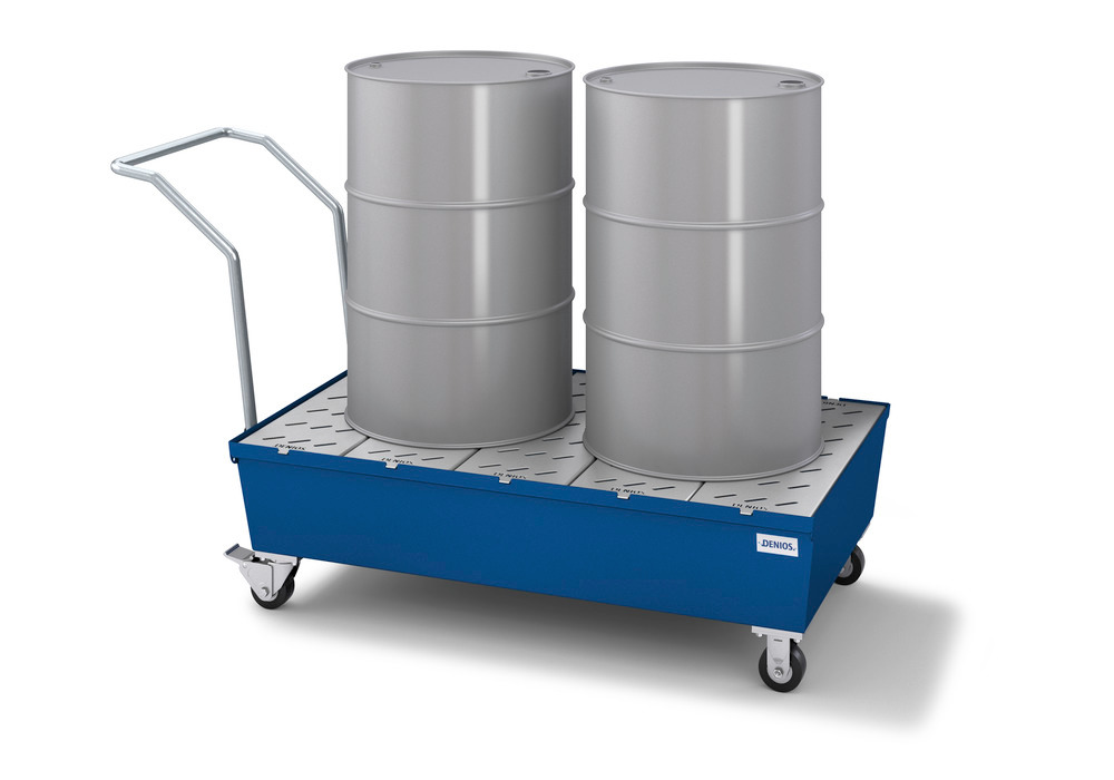 Spill Cart - 2 Drum Capacity - Painted Steel Construction - Removable ...