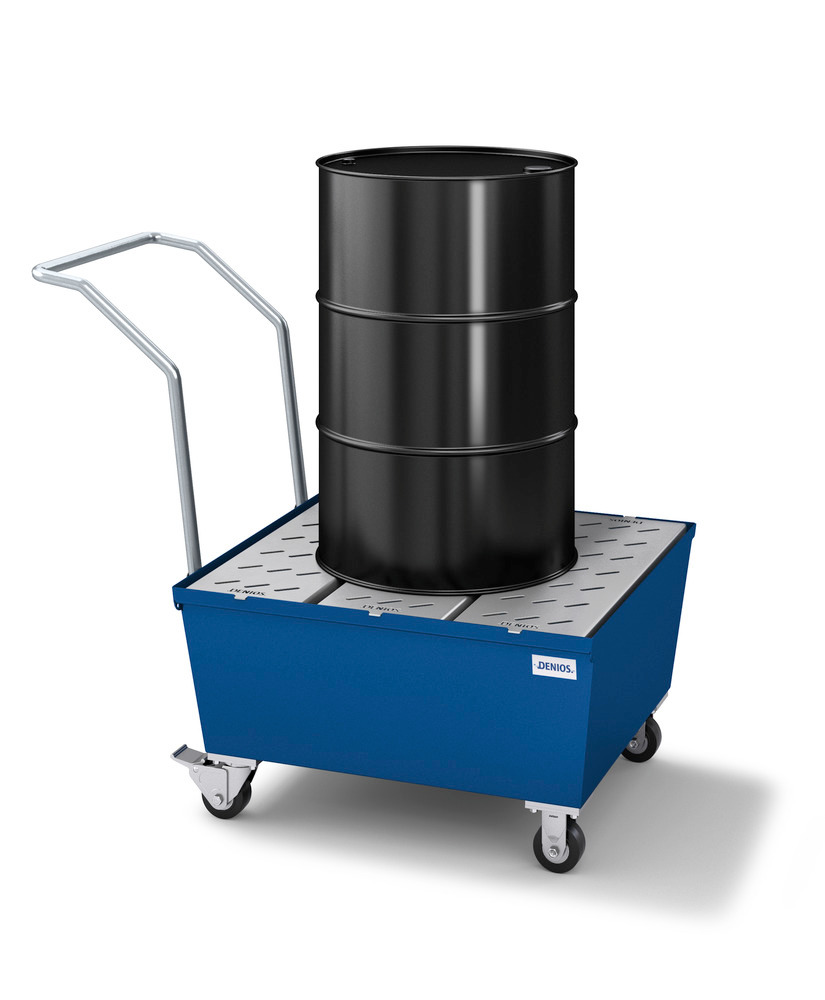 Spill Cart - 1 Drum Capacity - Painted Steel Construction - No Grating ...