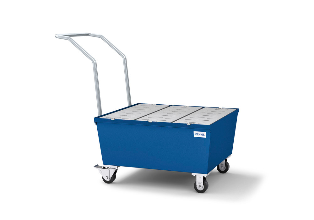 Spill Cart - 1 Drum Capacity - Painted Steel Construction - No Grating ...