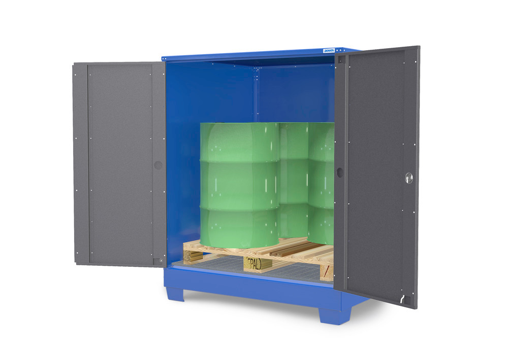 SteelSafe hazardous materials depot D4, with doors, for 4 drums on ...