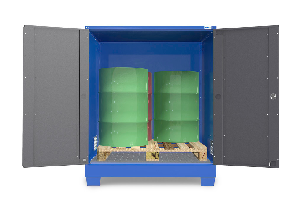 SteelSafe hazardous materials depot D4, with doors, for 4 drums on ...