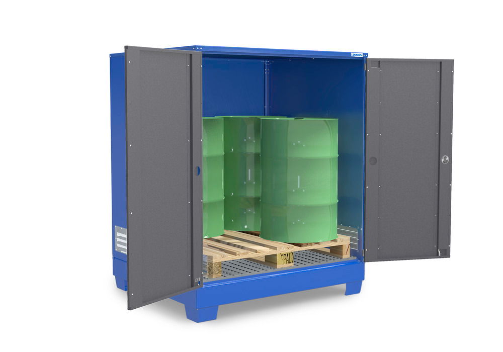 SteelSafe hazardous materials depot D4, with doors, for 4 drums on ...