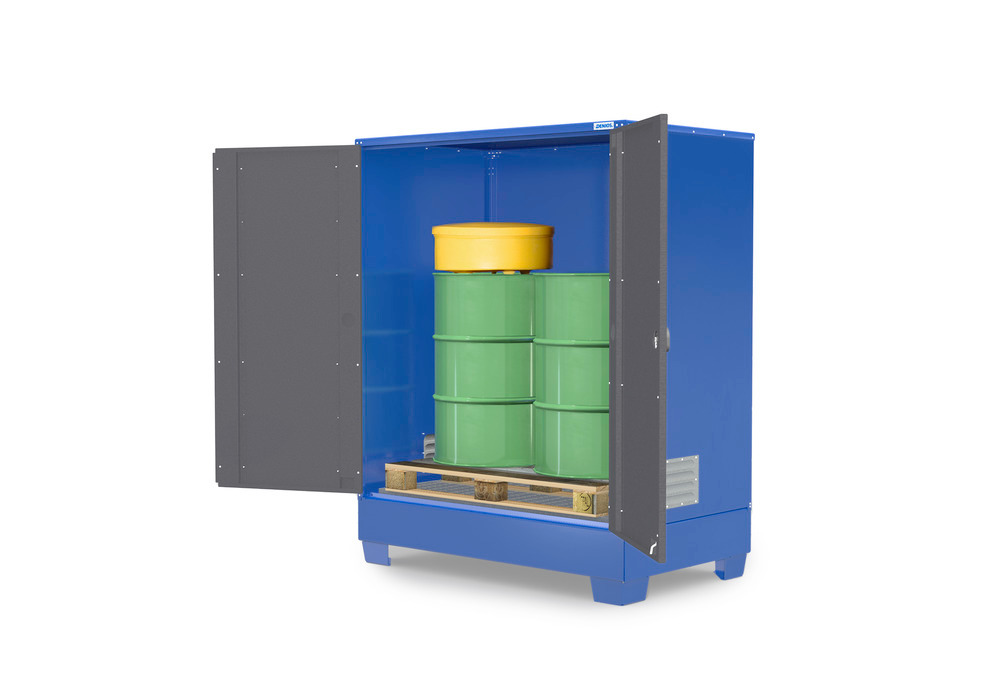 SteelSafe hazardous materials depot D2, with doors, for 2 drums on Euro ...