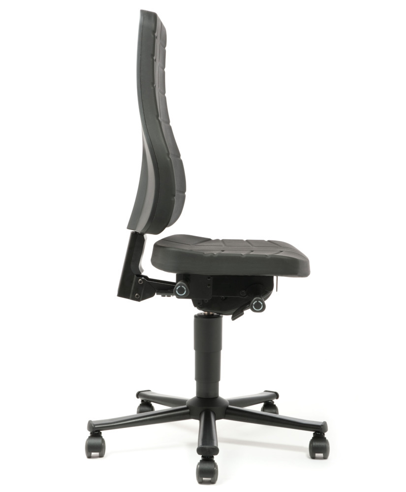 Bimos All-In-One chair, with PU upholstery in black, with castors