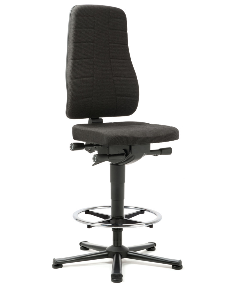 Bimos All-In-One counter chair, with fabric cover, black, with glides