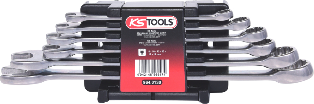 KS Tools combination wrench set, stainless steel, 6 pieces, angled ...
