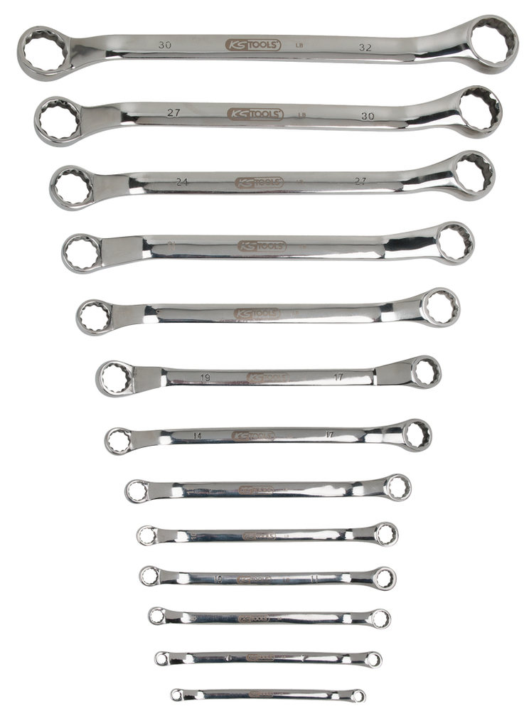 KS Tools double box spanner, stainless steel, 13 pieces, offset ...