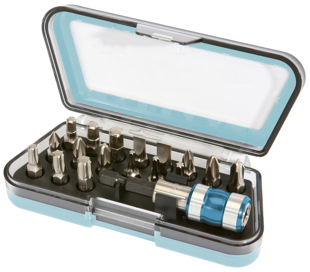 KS Tools 1/4" Bit-Set, Edelstahl, 18-teilig, mit Bithalter und Gürtelhalter