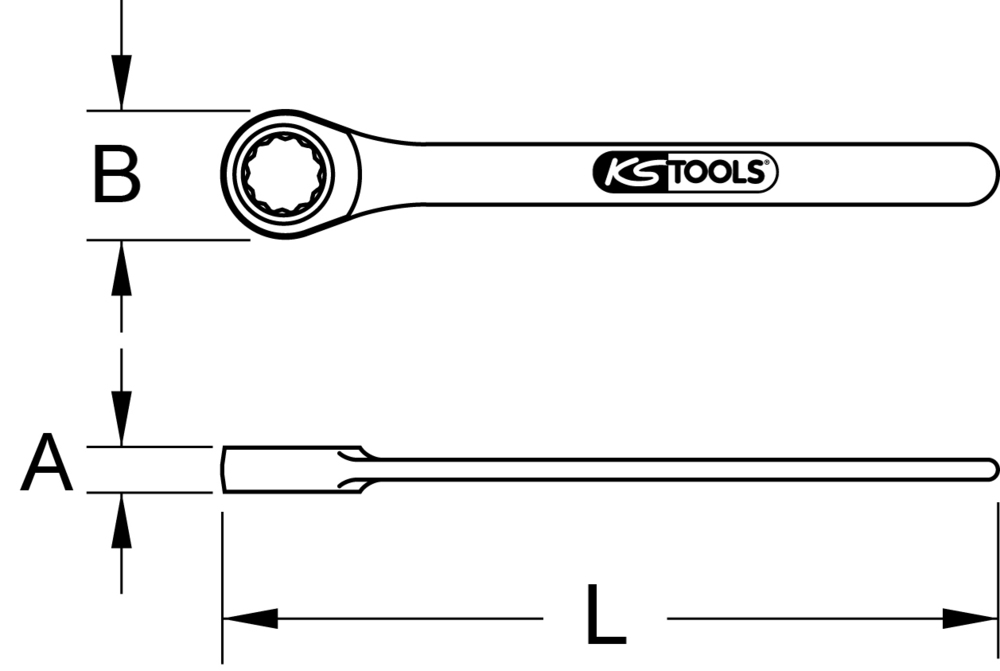 KS Tools Ratschenringschlüssel, 1000 V, 6 mm, Tauchisolierung