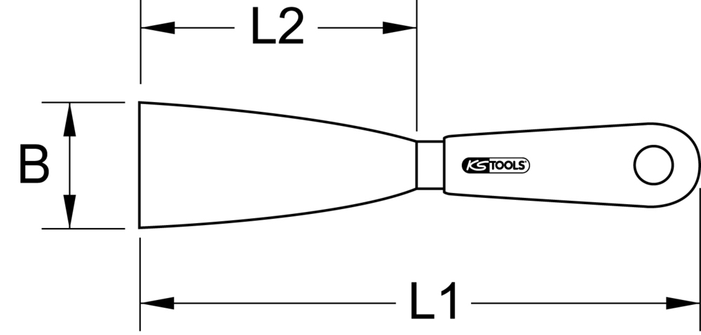Spatule KS Tools, en titane, 210 mm, extrêmement légère, antimagnétique
