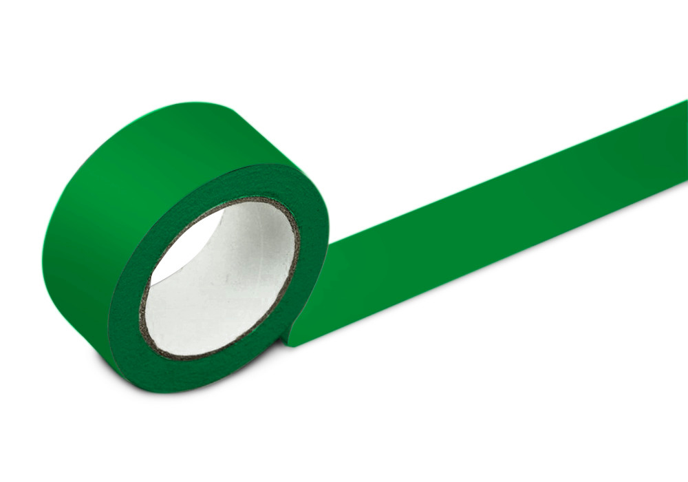 Floor marking tape, 50 mm wide, green, 2 rolls