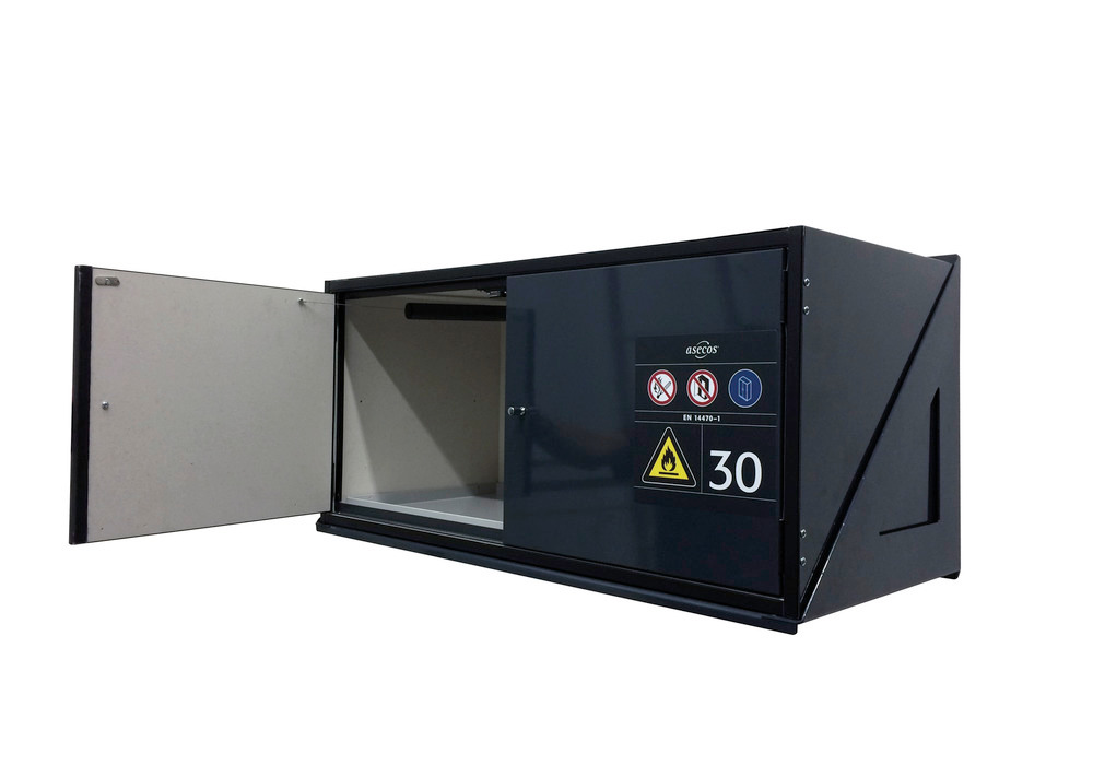 asecos hazardous material box, for wall mounting, for flammable liquids ...