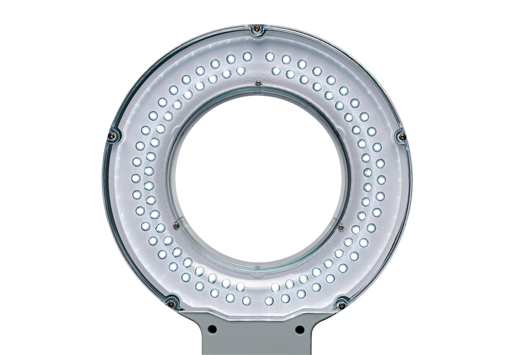 LED magnifier lamp Phobos, with clamp, white